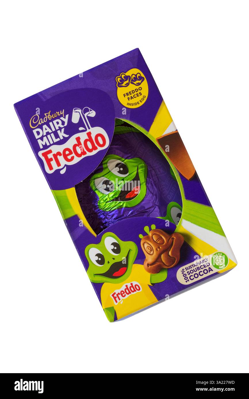 Cadbury Dairy Milk Freddo Easter Egg isolated on white background ...