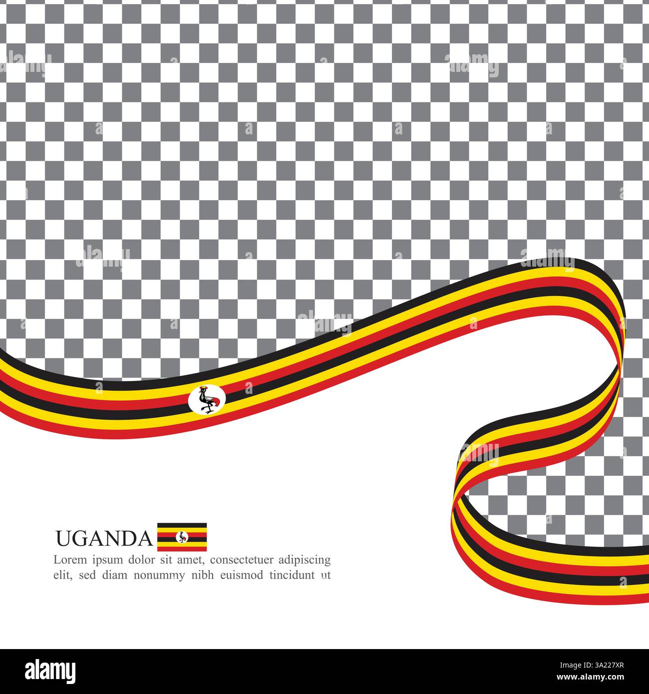 Uganda national flag ribbon stock vector Stock Vector Image & Art - Alamy