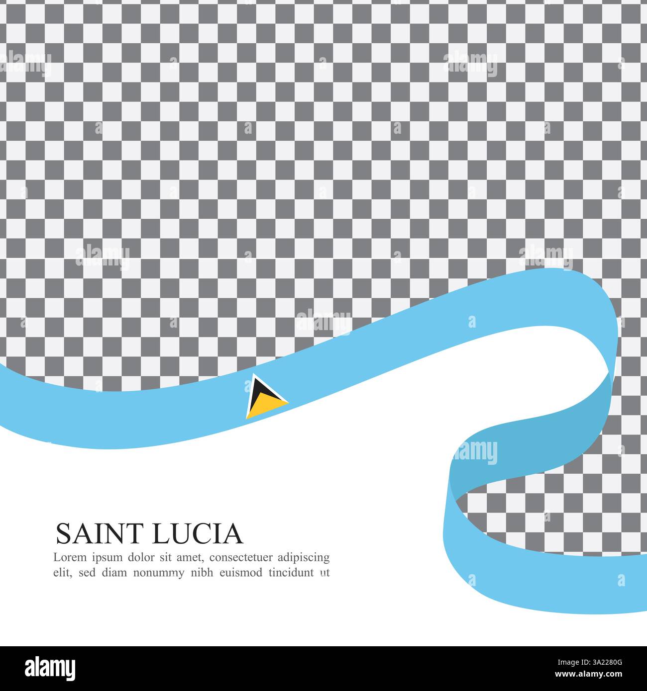 Saint Lucia national flag ribbon stock vector Stock Vector Image & Art ...