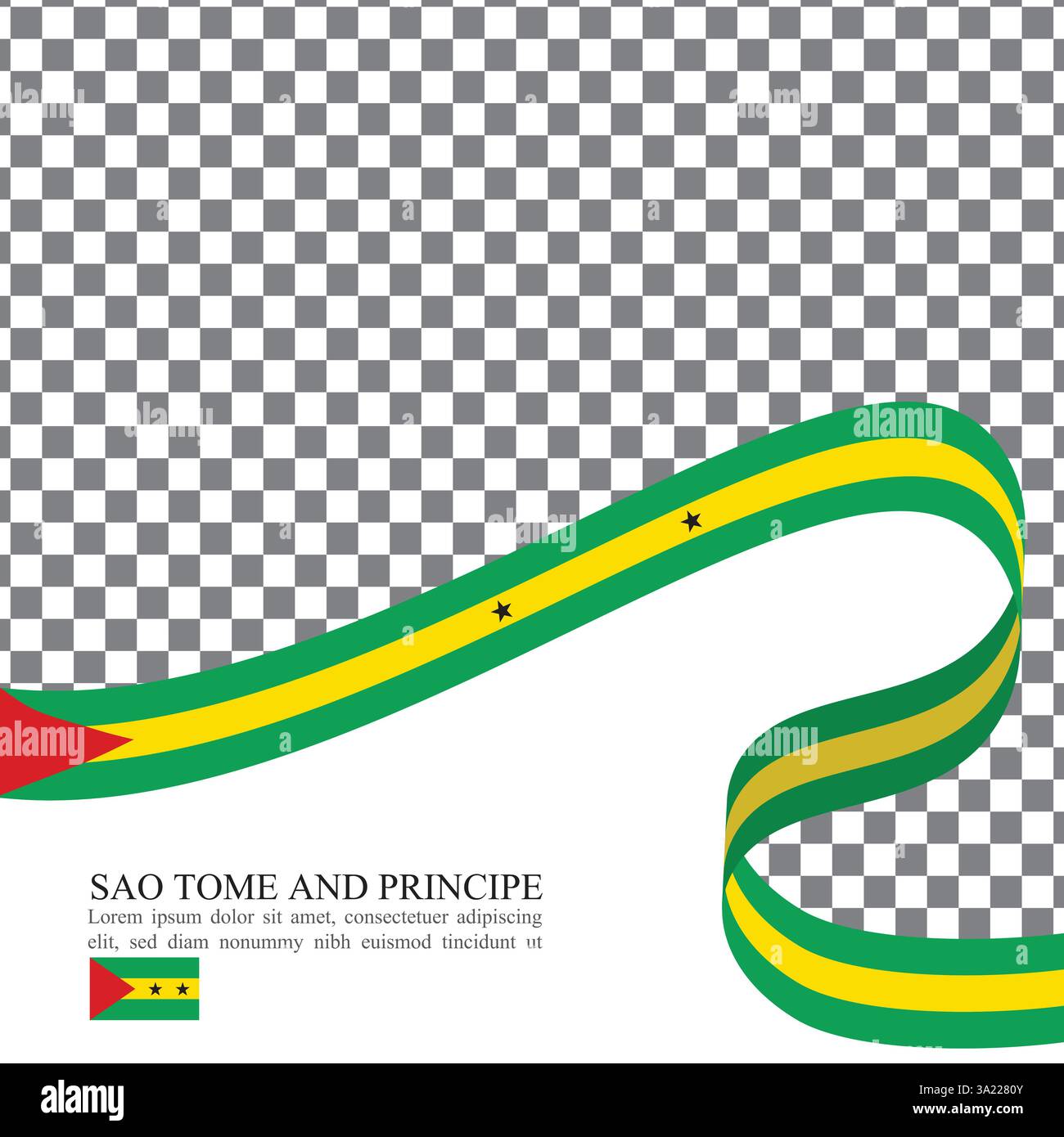 Sao Tome and Principe national flag ribbon stock vector Stock Vector ...