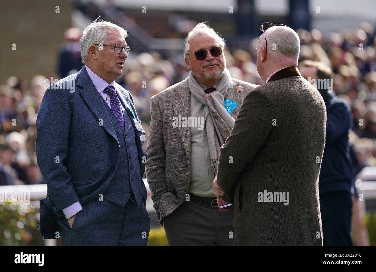 Sir Alex Ferguson (left) on day one of the 2025 Cheltenham Festival at ...