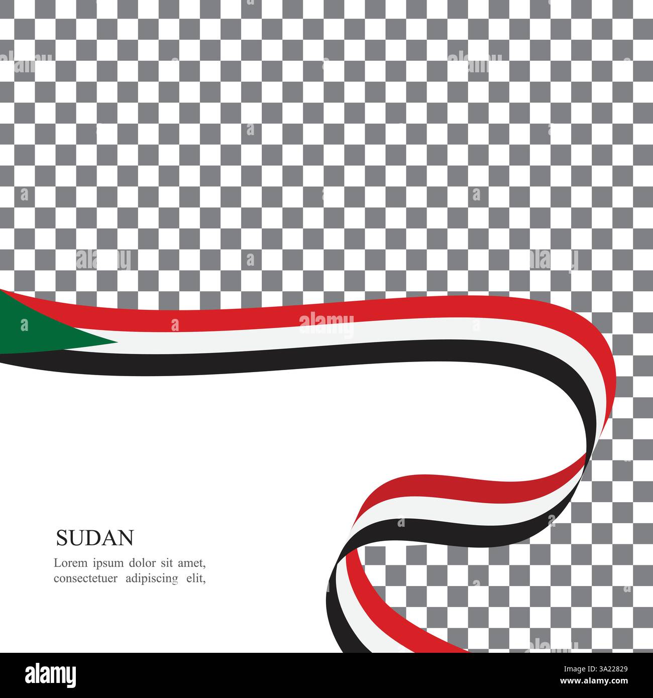 Sudan national flag ribbon stock vector Stock Vector Image & Art - Alamy