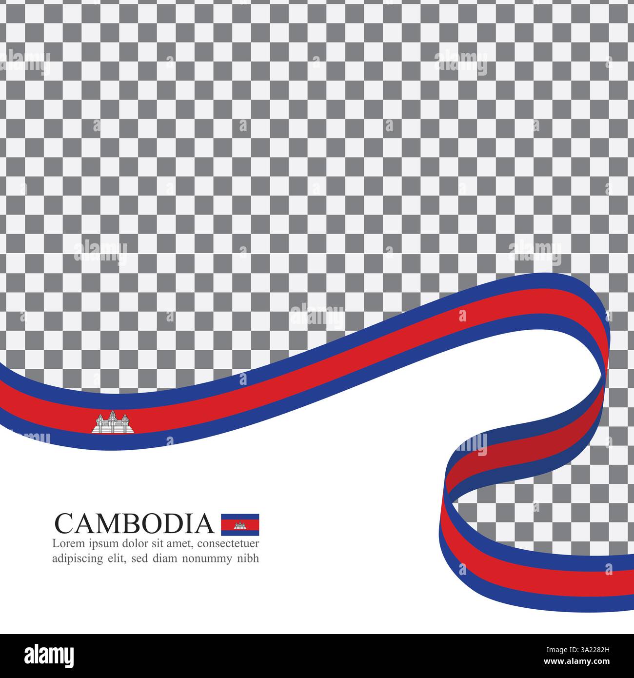 Cambodia national flag ribbon stock vector Stock Vector Image & Art - Alamy