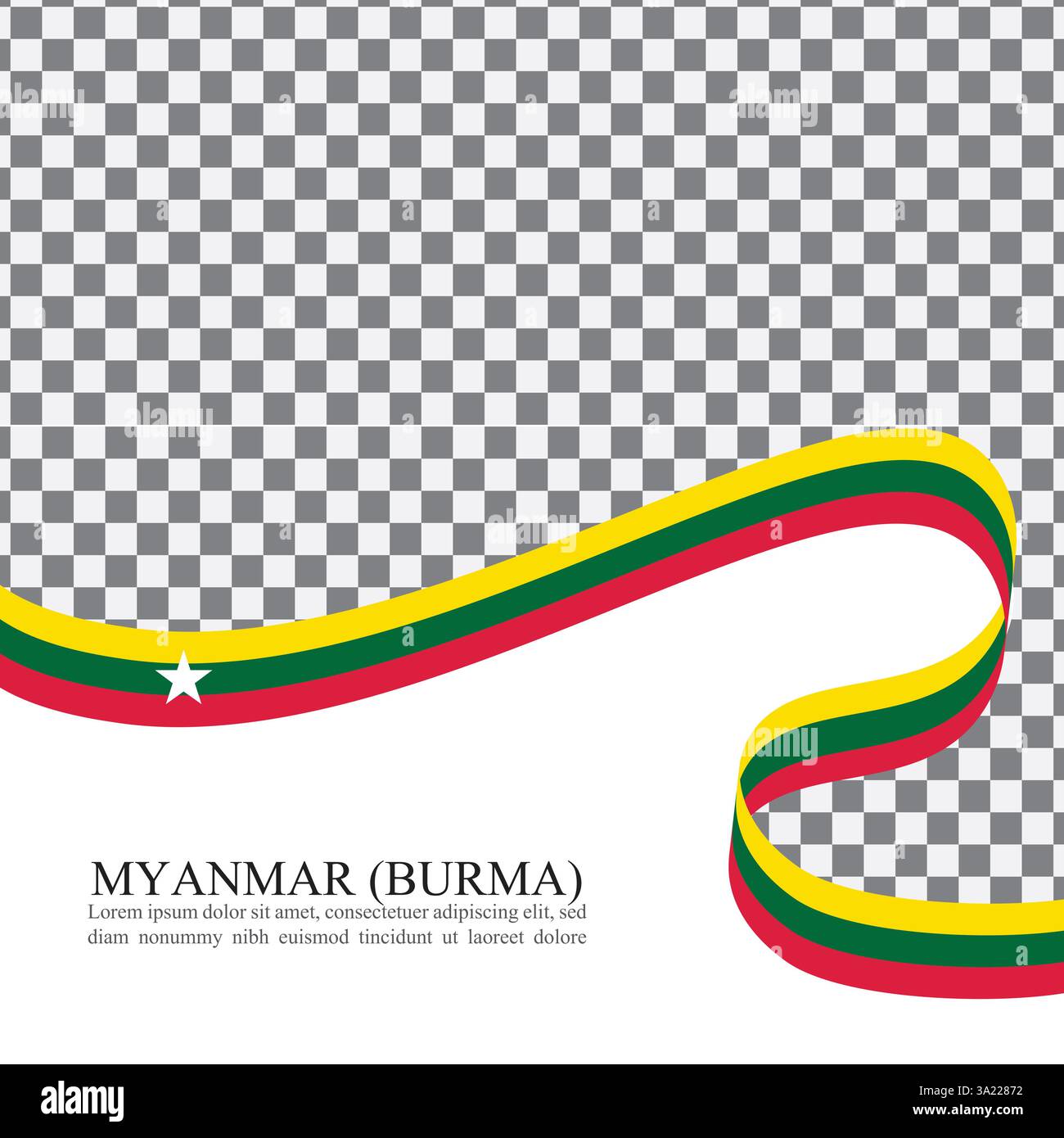 Myanmar national flag ribbon stock vector Stock Vector Image & Art - Alamy