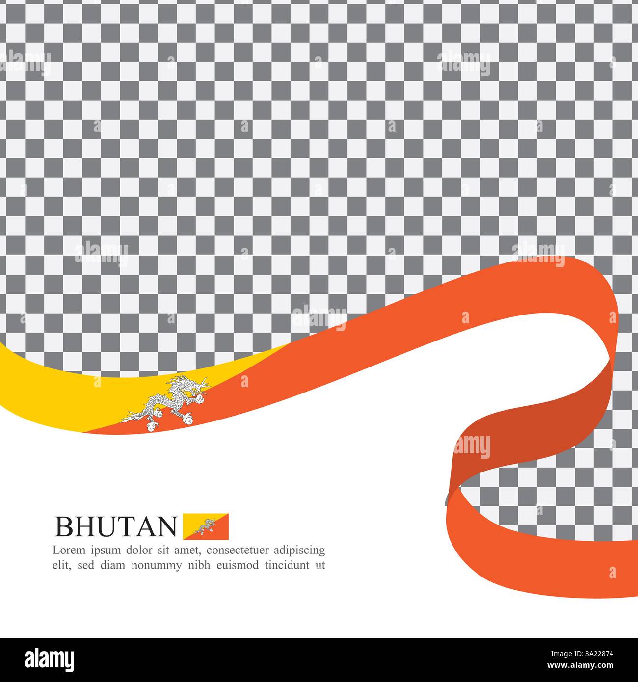 Bhutan national flag ribbon stock vector Stock Vector Image & Art - Alamy