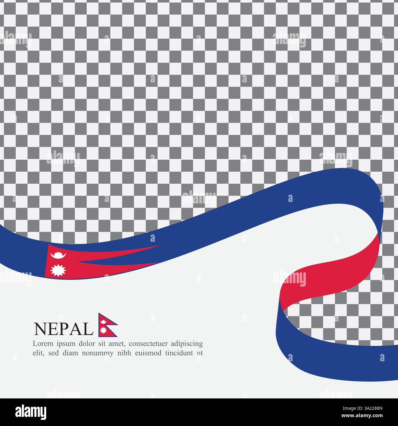 Nepal national flag ribbon stock vector Stock Vector Image & Art - Alamy