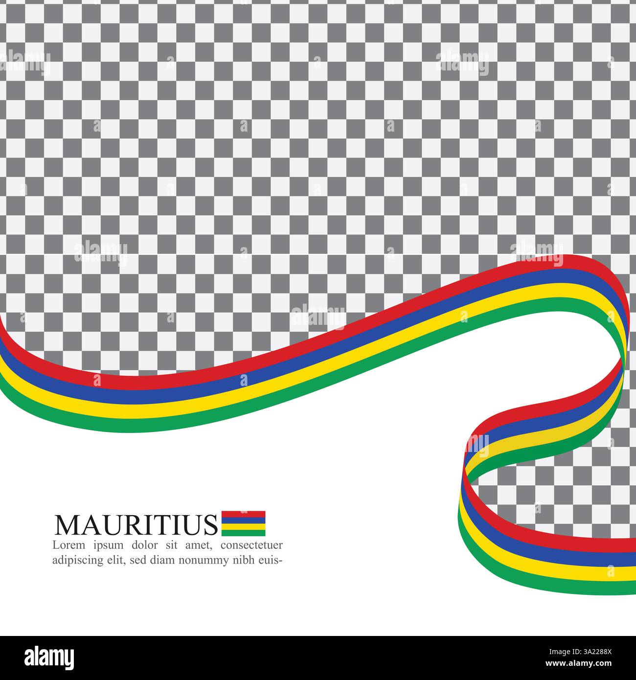 Mauritius national flag ribbon stock vector Stock Vector Image & Art ...
