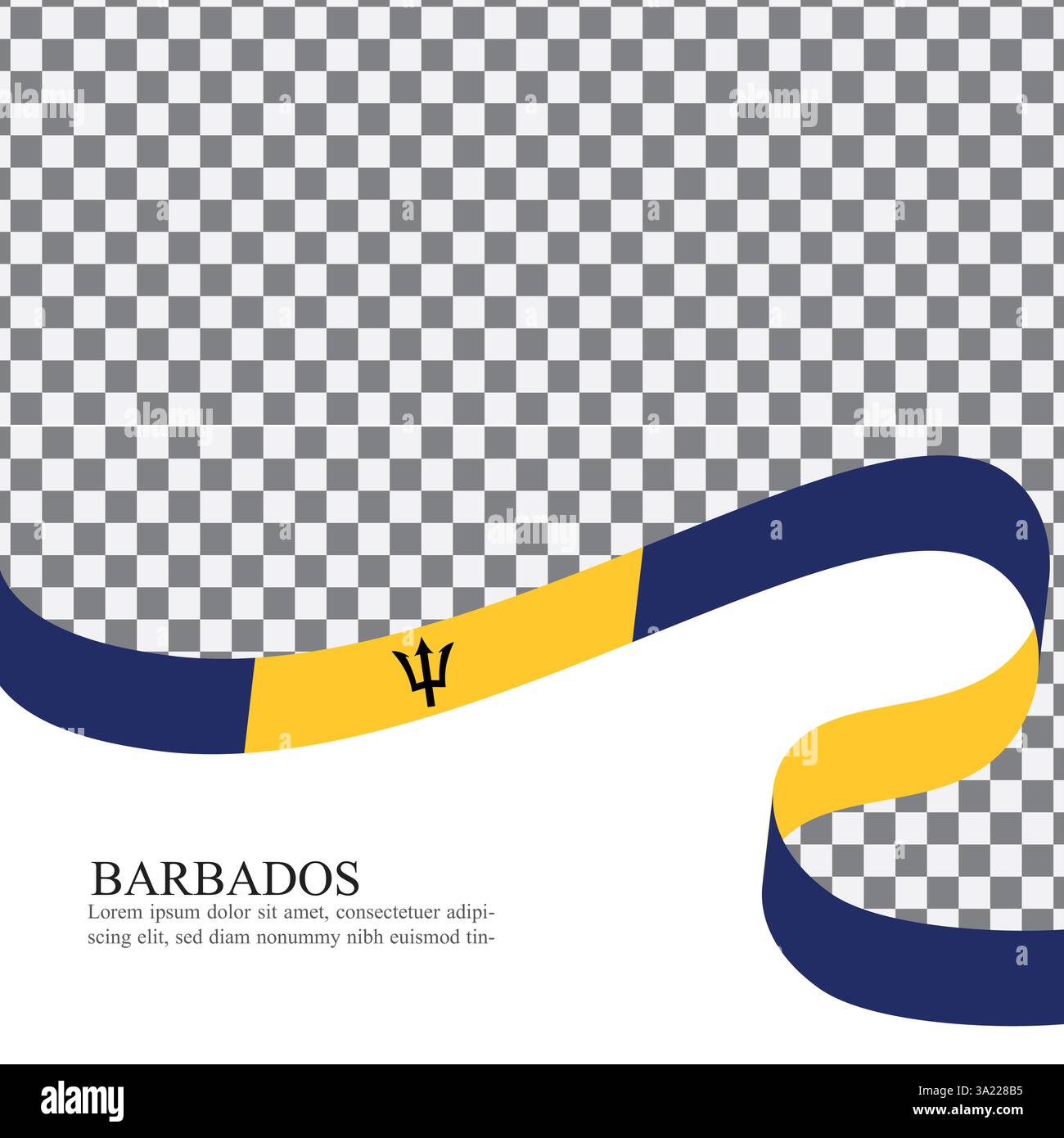Barbados national flag ribbon stock vector Stock Vector Image & Art - Alamy