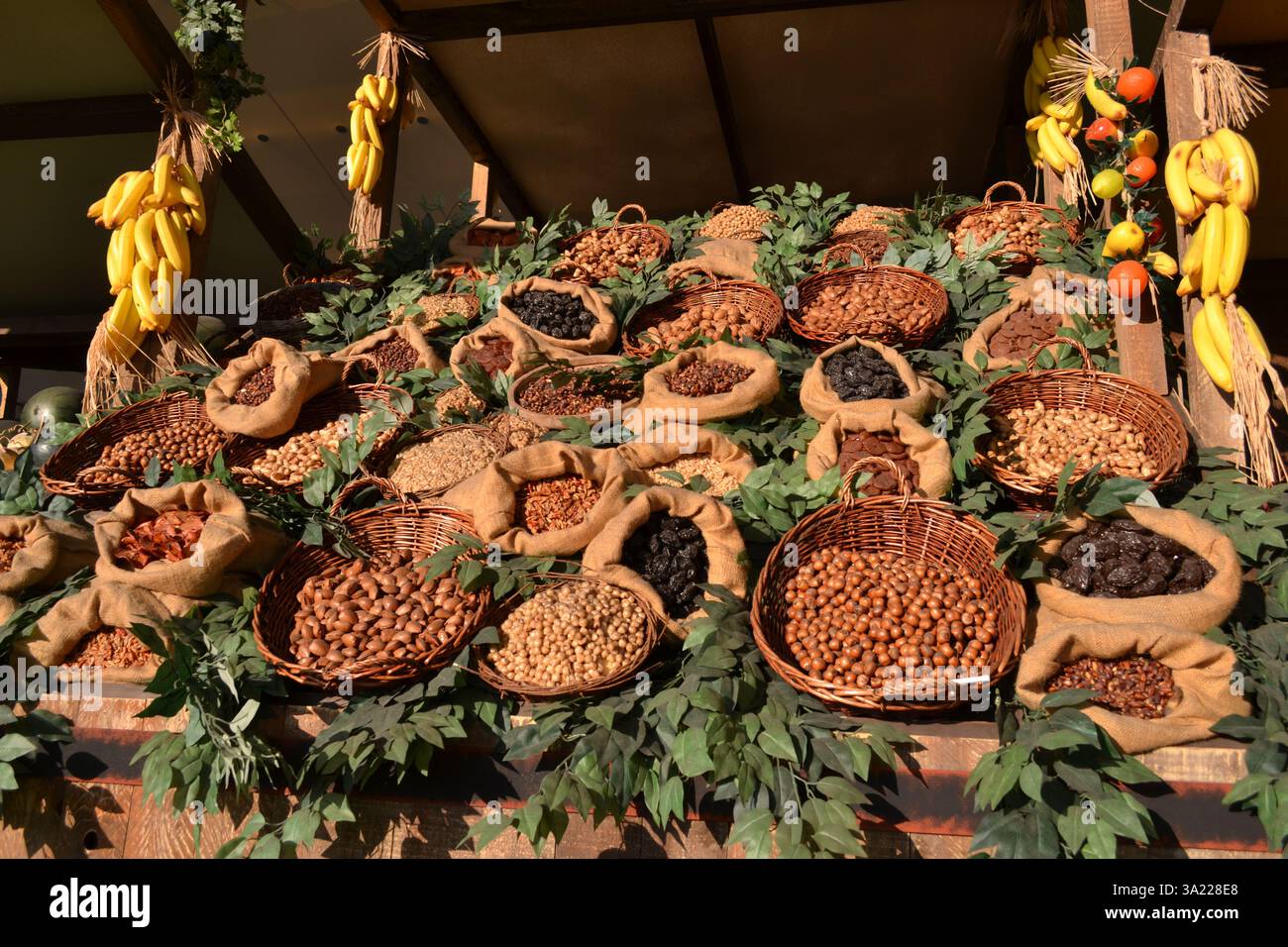 Traditional Italian market stalls positioned along the Decumano main ...