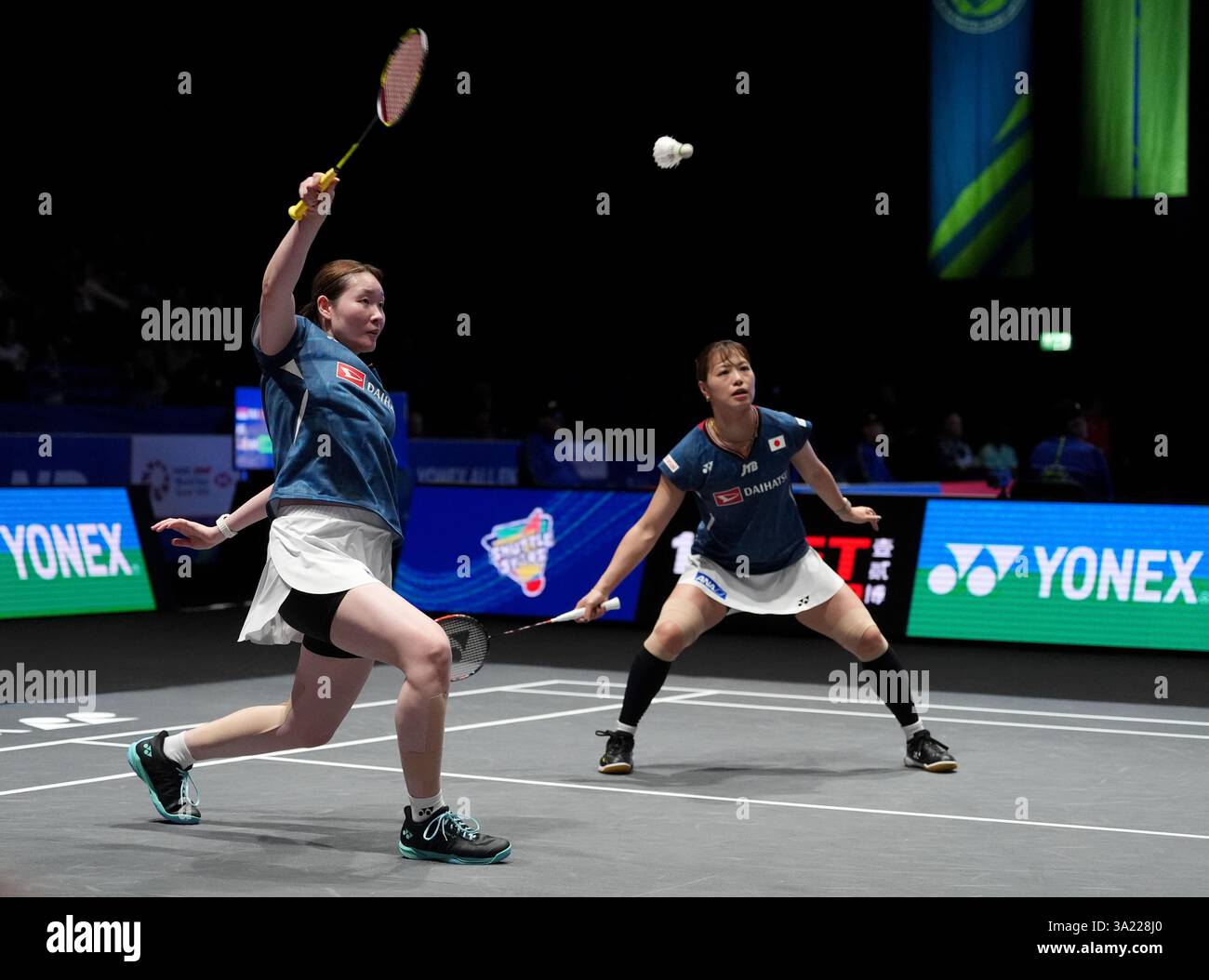 Mayu Matsumoto and Yuki Fukushima in action during their women's ...