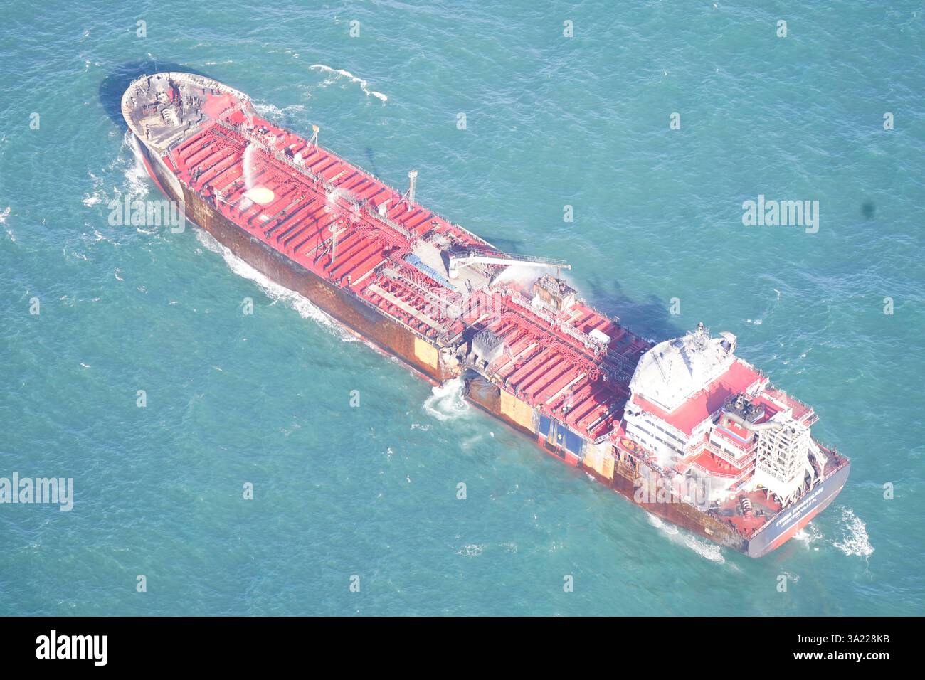 A view of the MV Stena Immaculate oil tanker, operating as part of the ...