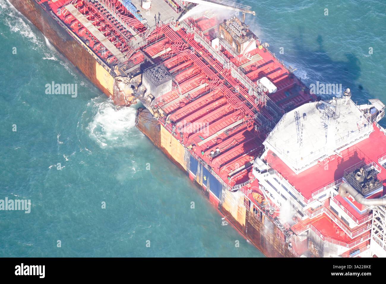 A view of the MV Stena Immaculate oil tanker, operating as part of the ...