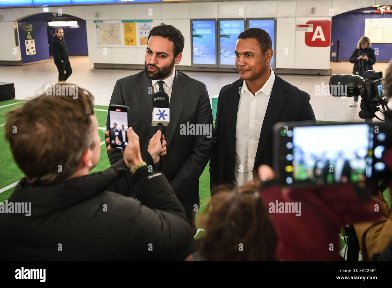 RATP Group Communications Director Jimmy Brun speaks to the press next ...