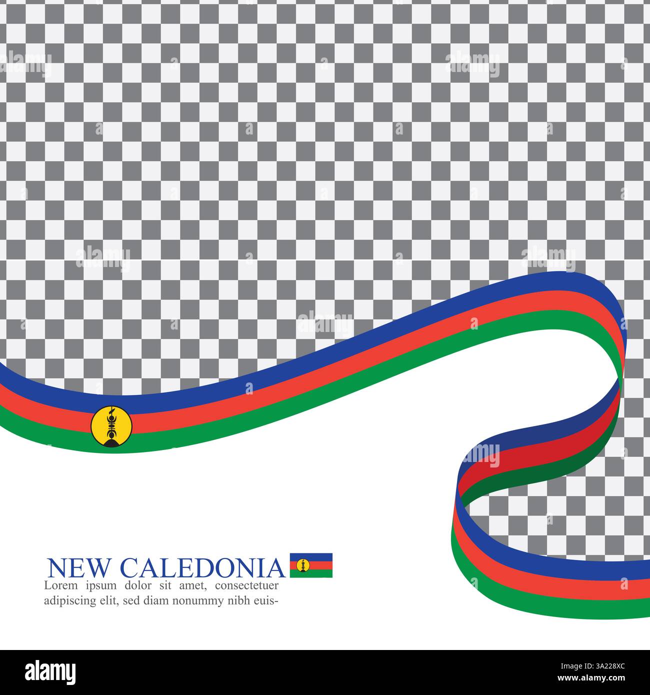 New Caledonia national flag ribbon stock vector Stock Vector Image ...