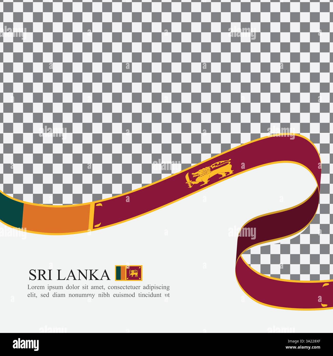 Sri Lankan national flag ribbon stock vector Stock Vector Image & Art ...