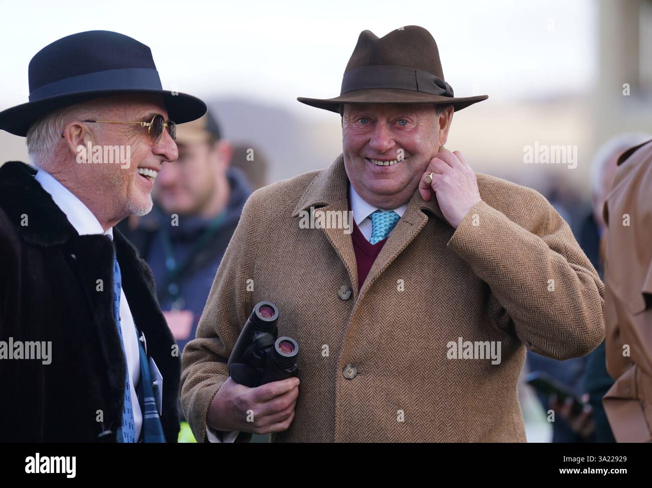 Trainer Nicky Henderson with owner of Jango Baie, Anthony Cooper-Barney ...