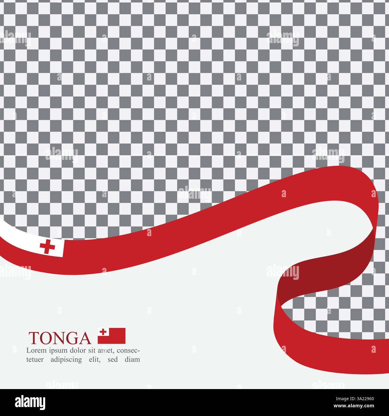 Tonga national flag ribbon stock vector Stock Vector Image & Art - Alamy