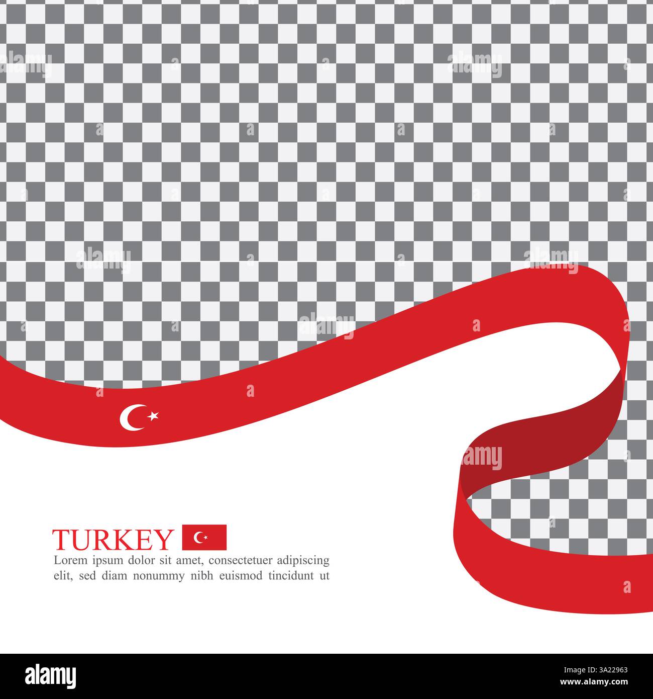 Turkey national flag ribbon stock vector Stock Vector Image & Art - Alamy