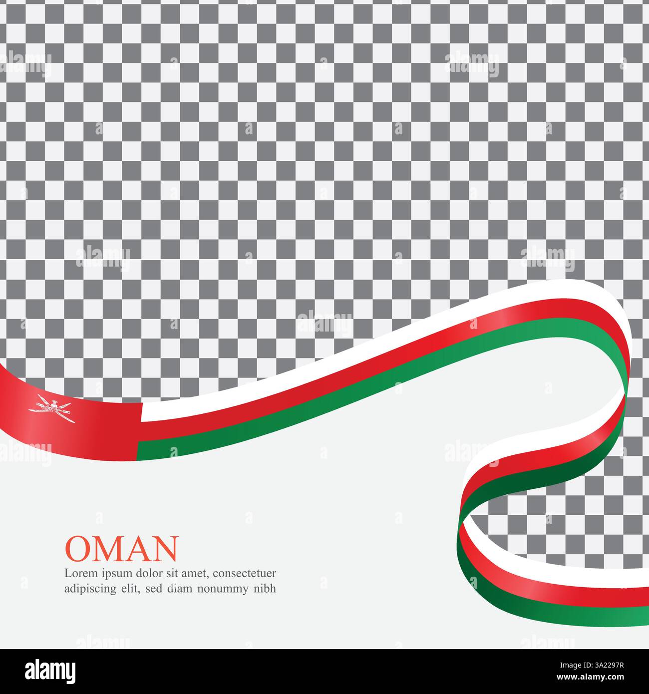 sultanate of Oman national flag ribbon stock vector Stock Vector Image ...