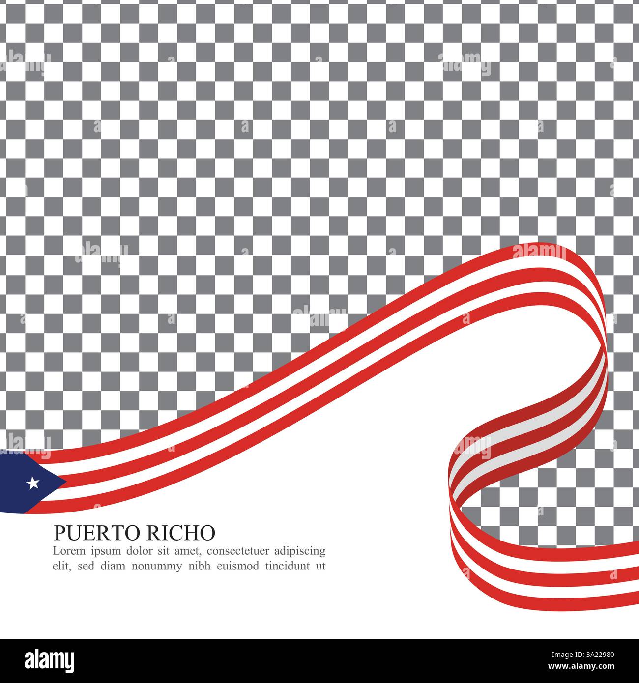 Puerto richo national flag ribbon stock vector Stock Vector Image & Art - Alamy
