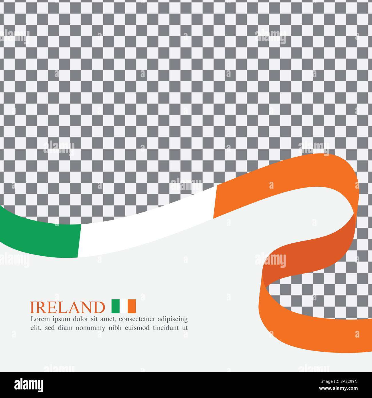 Ireland national flag ribbon stock vector Stock Vector Image & Art - Alamy