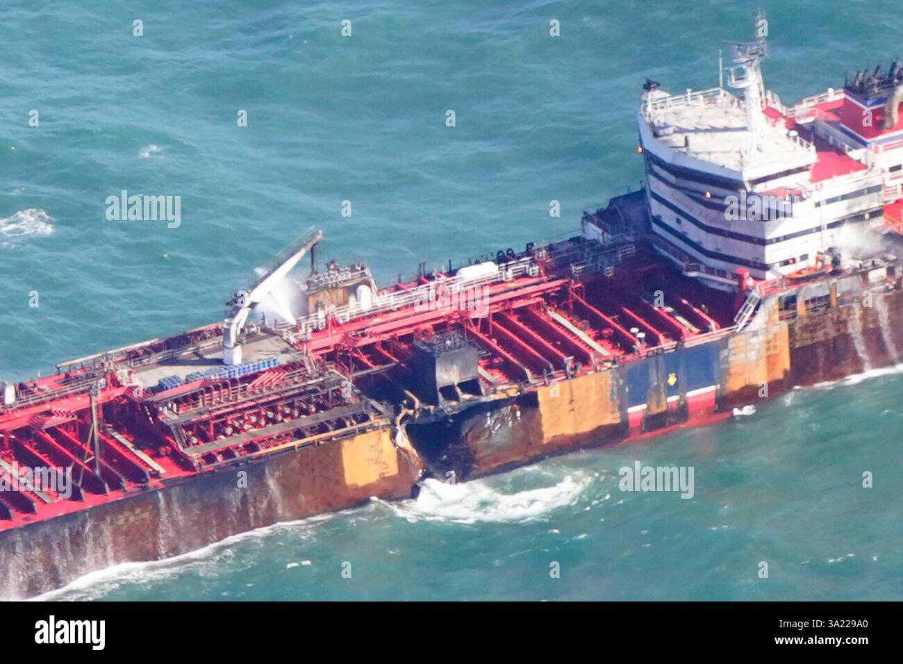 A view of the MV Stena Immaculate oil tanker, operating as part of the ...