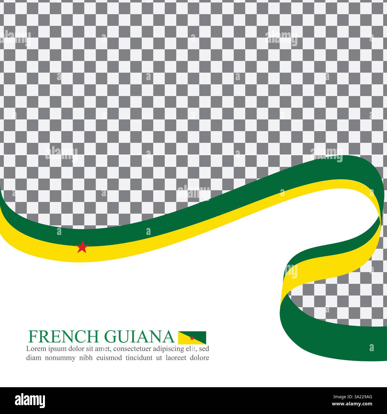 French Guiana national flag ribbon stock vector Stock Vector Image ...