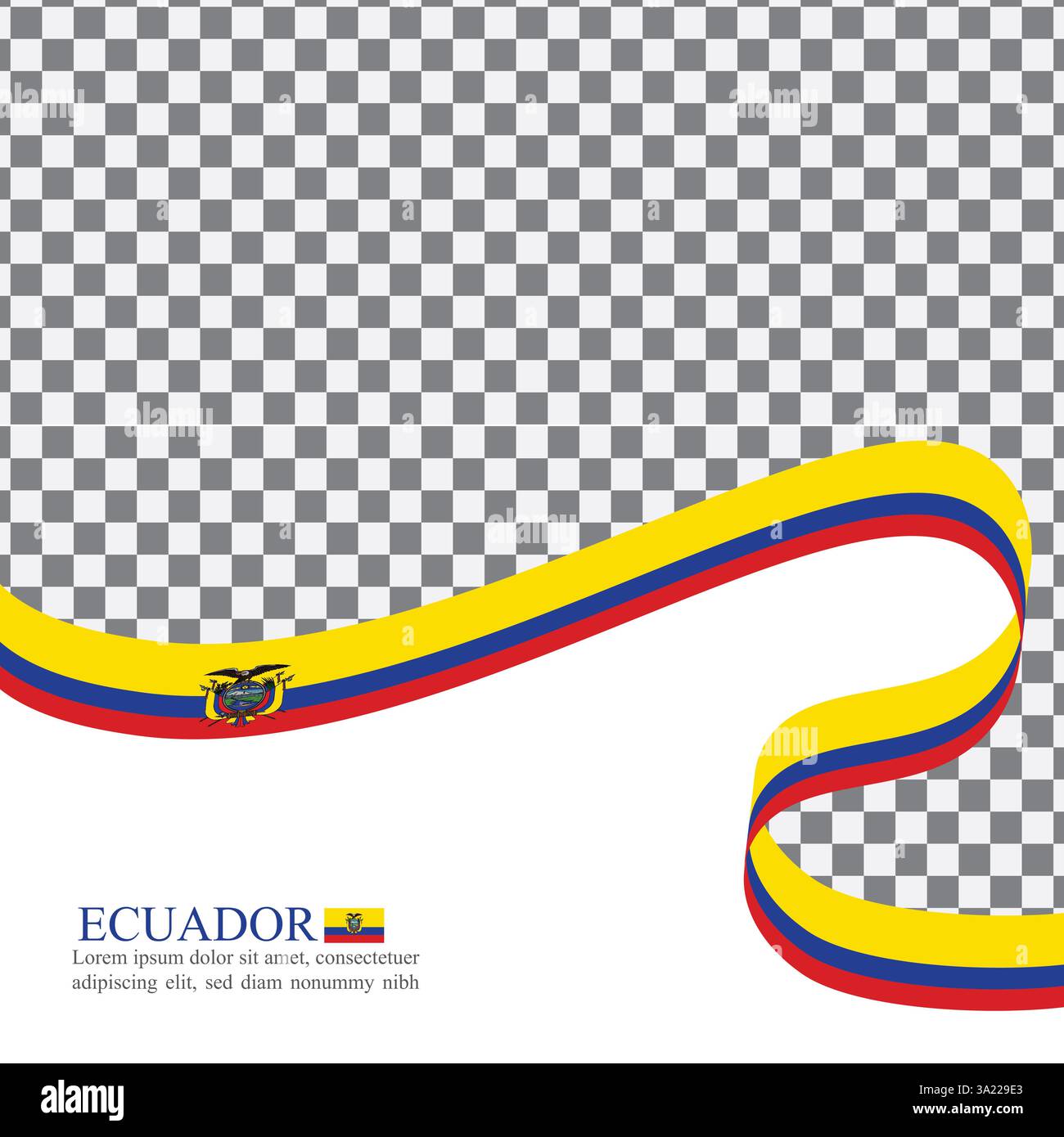 Ecuador national flag ribbon stock vector Stock Vector Image & Art - Alamy