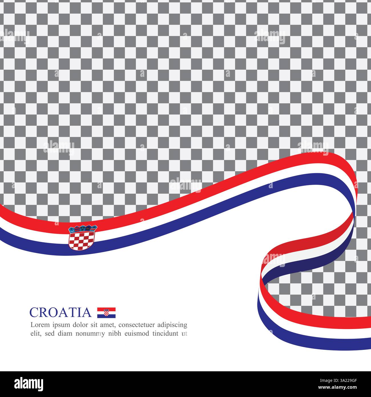 Croatia national flag ribbon stock vector Stock Vector Image & Art - Alamy