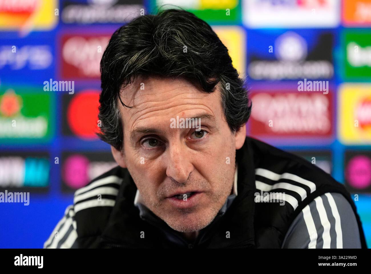 Aston Villa manager Unai Emery during a press conference at Bodymoor ...