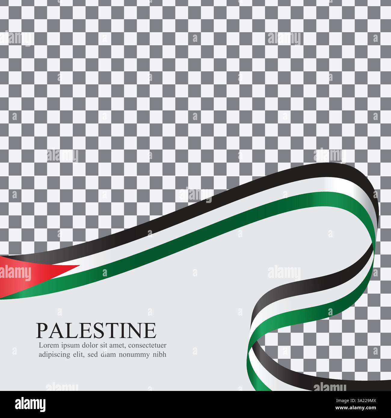 Palestine national flag ribbon stock vector Stock Vector Image & Art ...