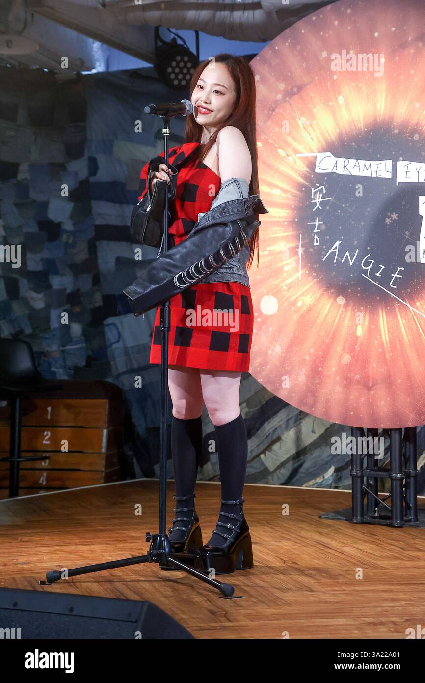 TAIPEI, CHINA - MARCH 11, 2025 - Singer ANGIE attends a singing event ...