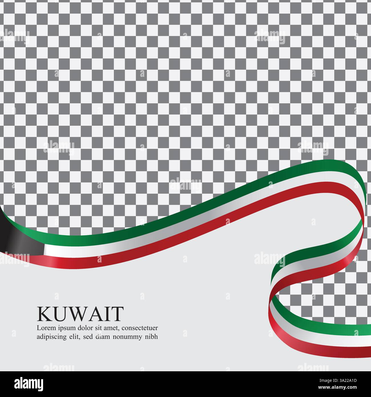 Kuwait national flag ribbon stock vector Stock Vector Image & Art - Alamy