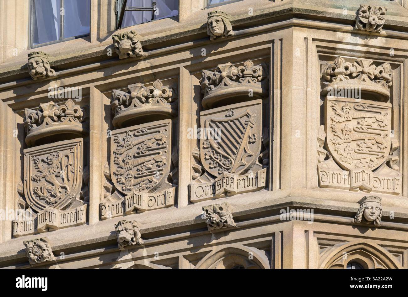London, UK. Palace of Westminster / Houses of Parliament - detail on ...