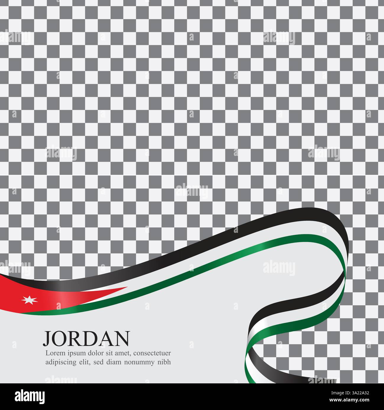 Jordan national flag ribbon stock vector Stock Vector Image & Art - Alamy