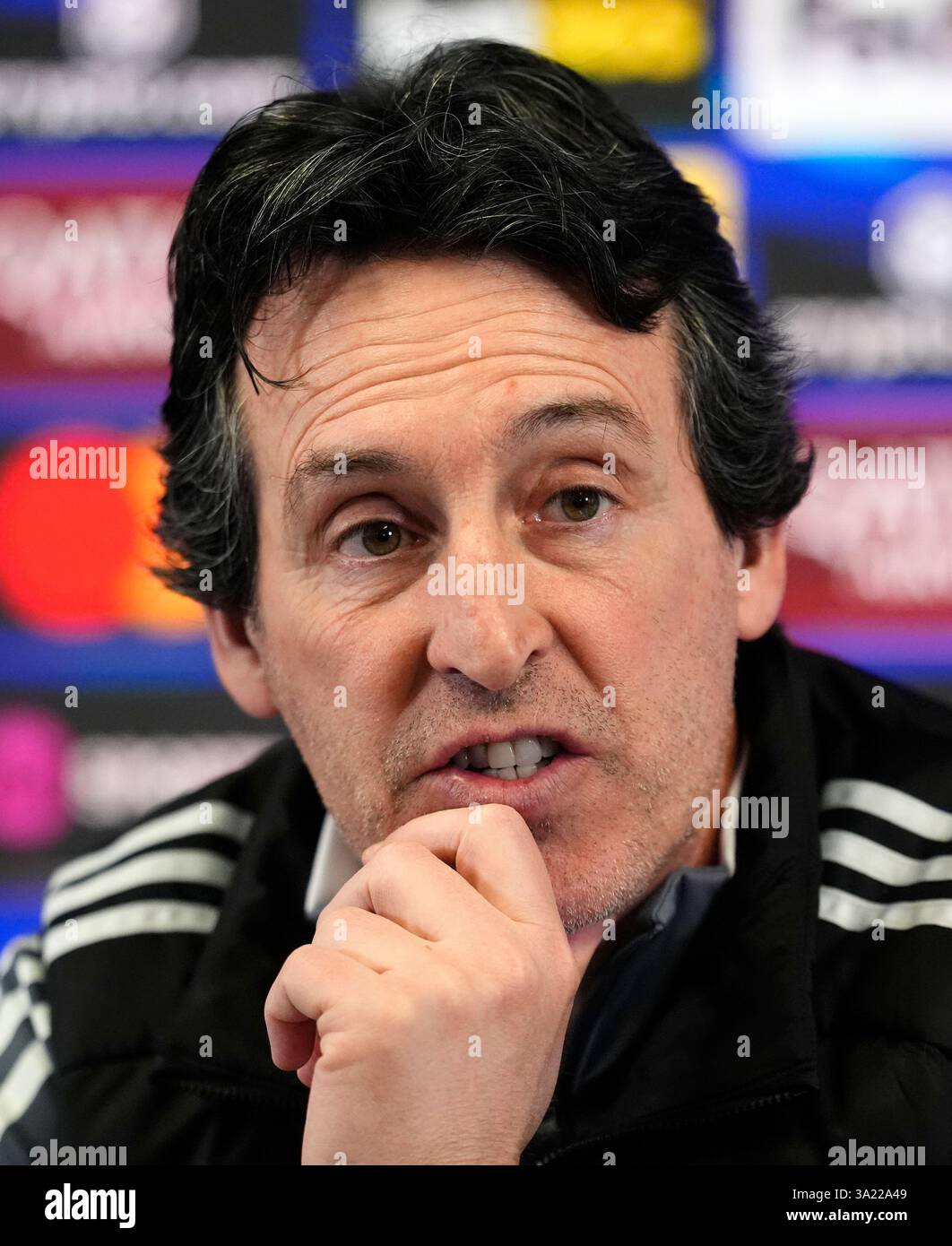Aston Villa manager Unai Emery during a press conference at Bodymoor ...