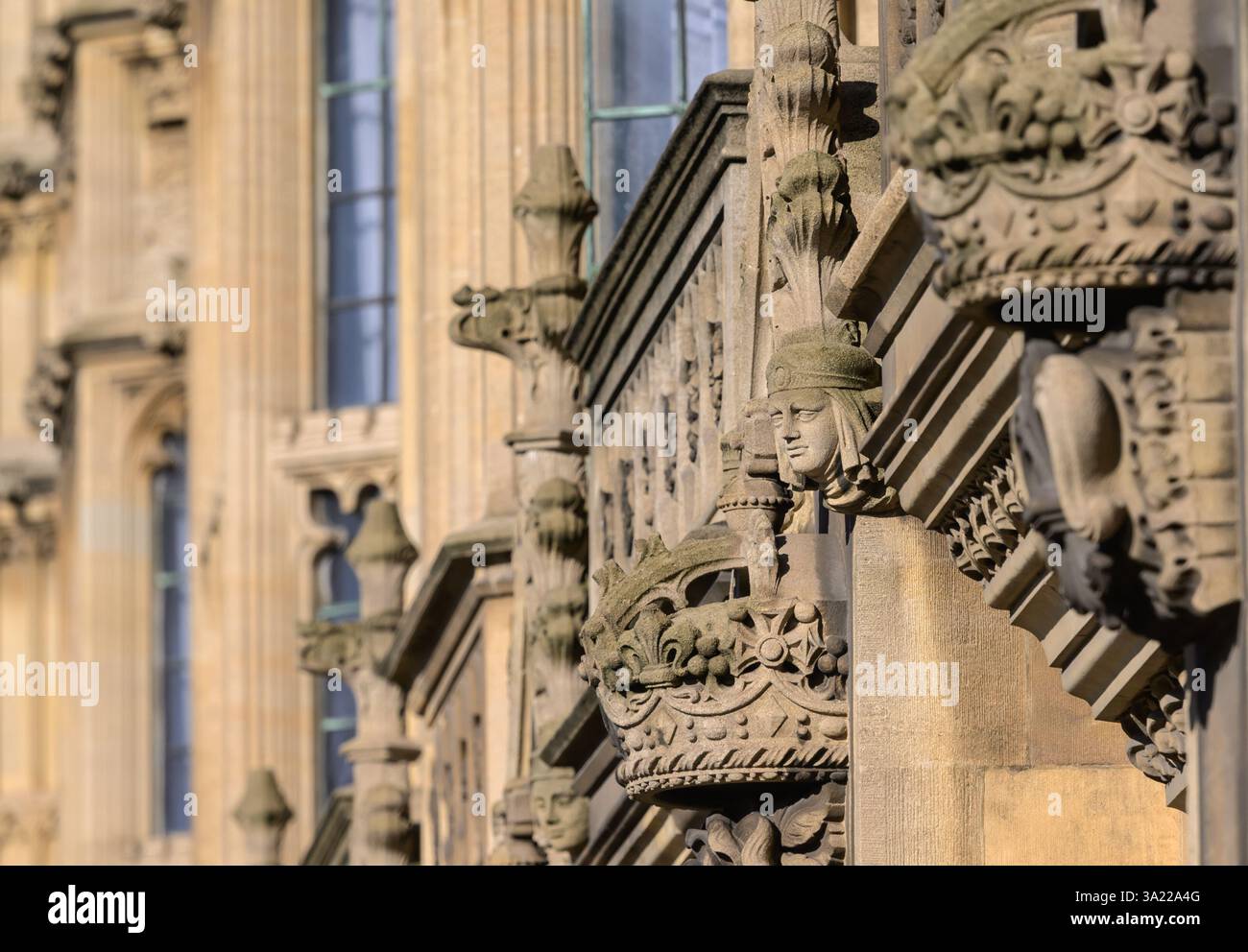 London, UK. Palace of Westminster / Houses of Parliament - detail on ...