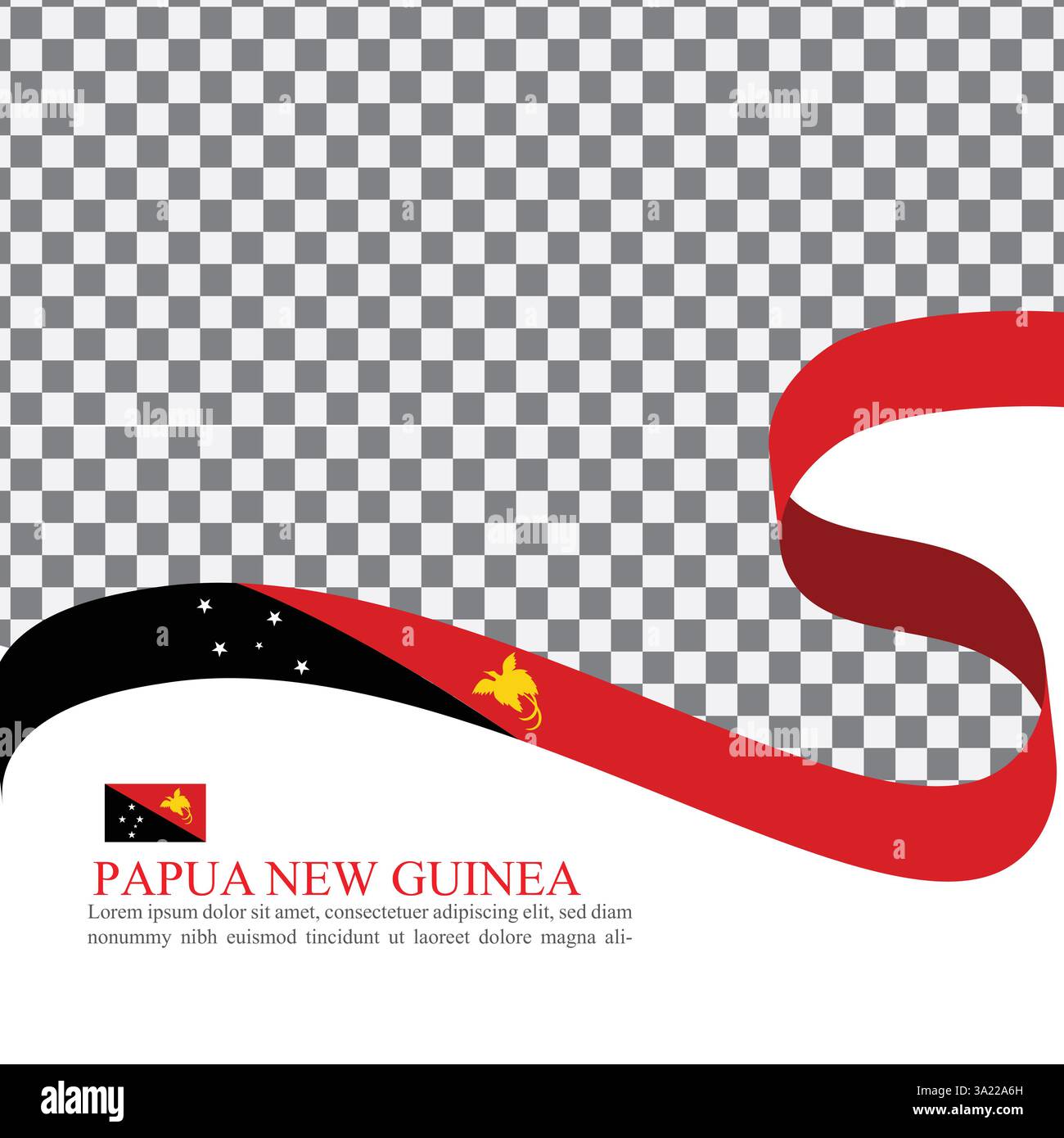 Papua New Guinea national flag ribbon stock vector Stock Vector Image ...