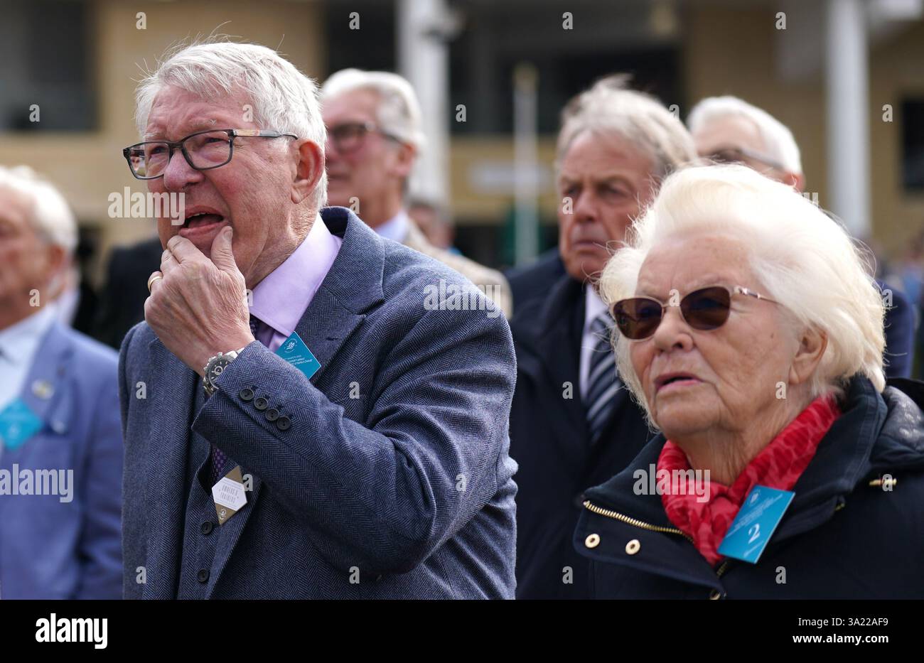 Sir Alex Ferguson (left) on day one of the 2025 Cheltenham Festival at ...