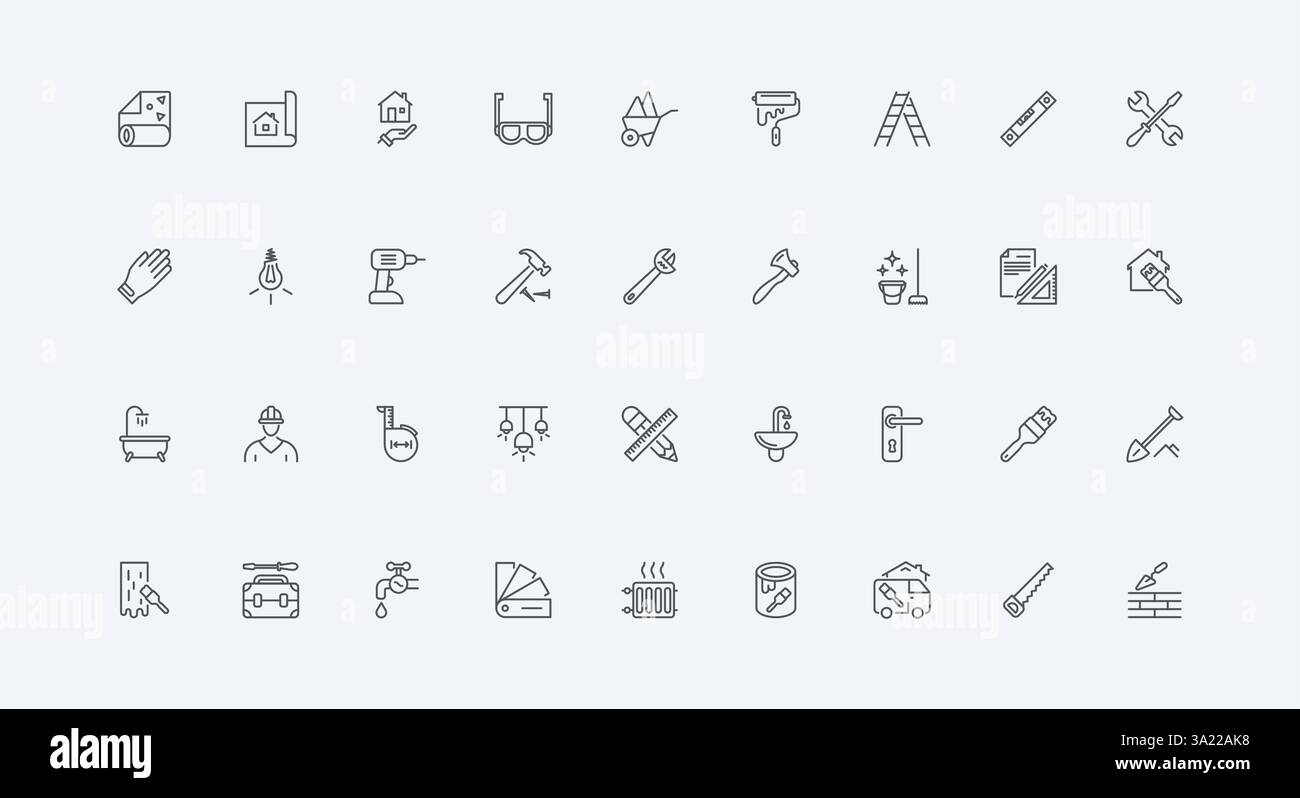 Materials and equipment of maintenance and repair worker, diy tool of ...