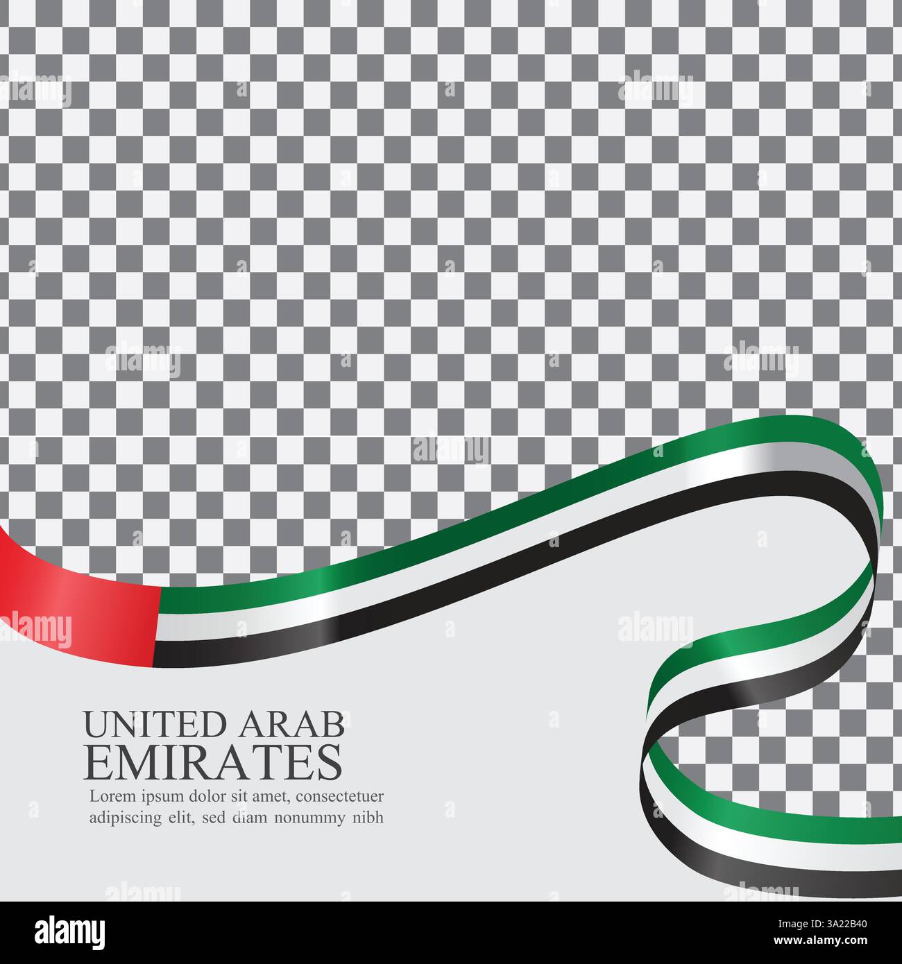 United Arab Emirates national flag ribbon stock vector Stock Vector ...