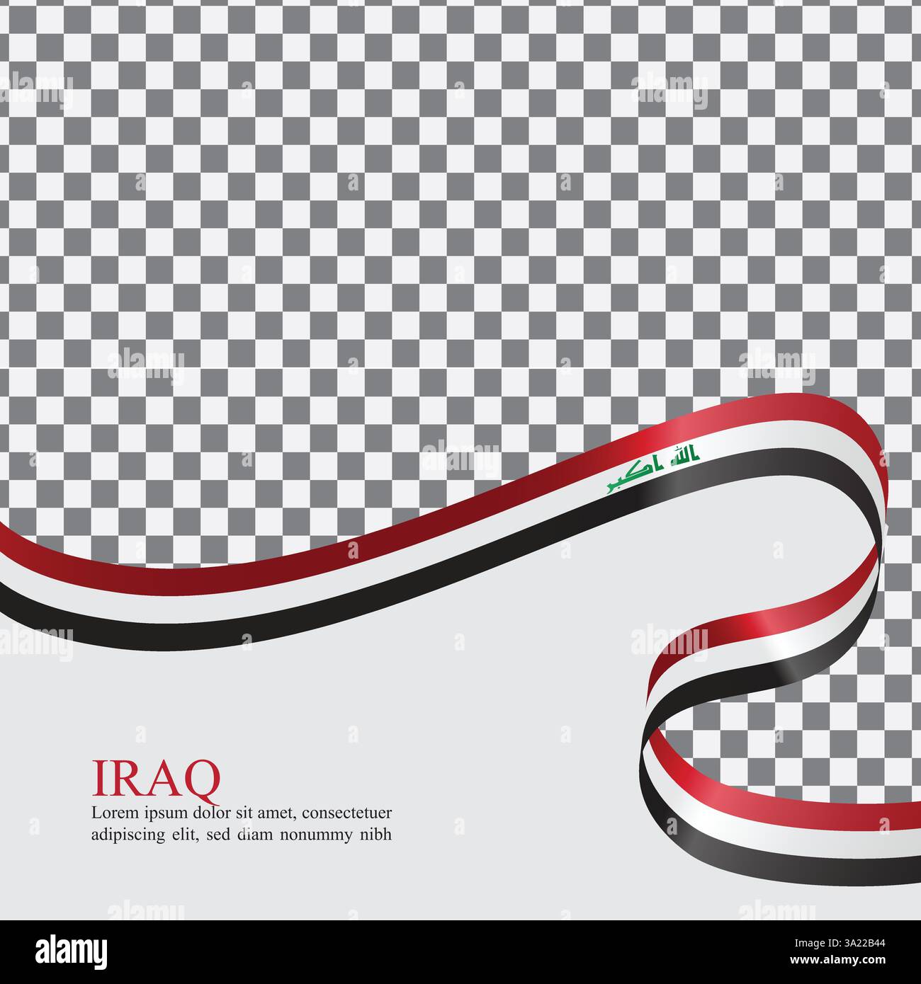 Iraq national flag ribbon stock vector Stock Vector Image & Art - Alamy