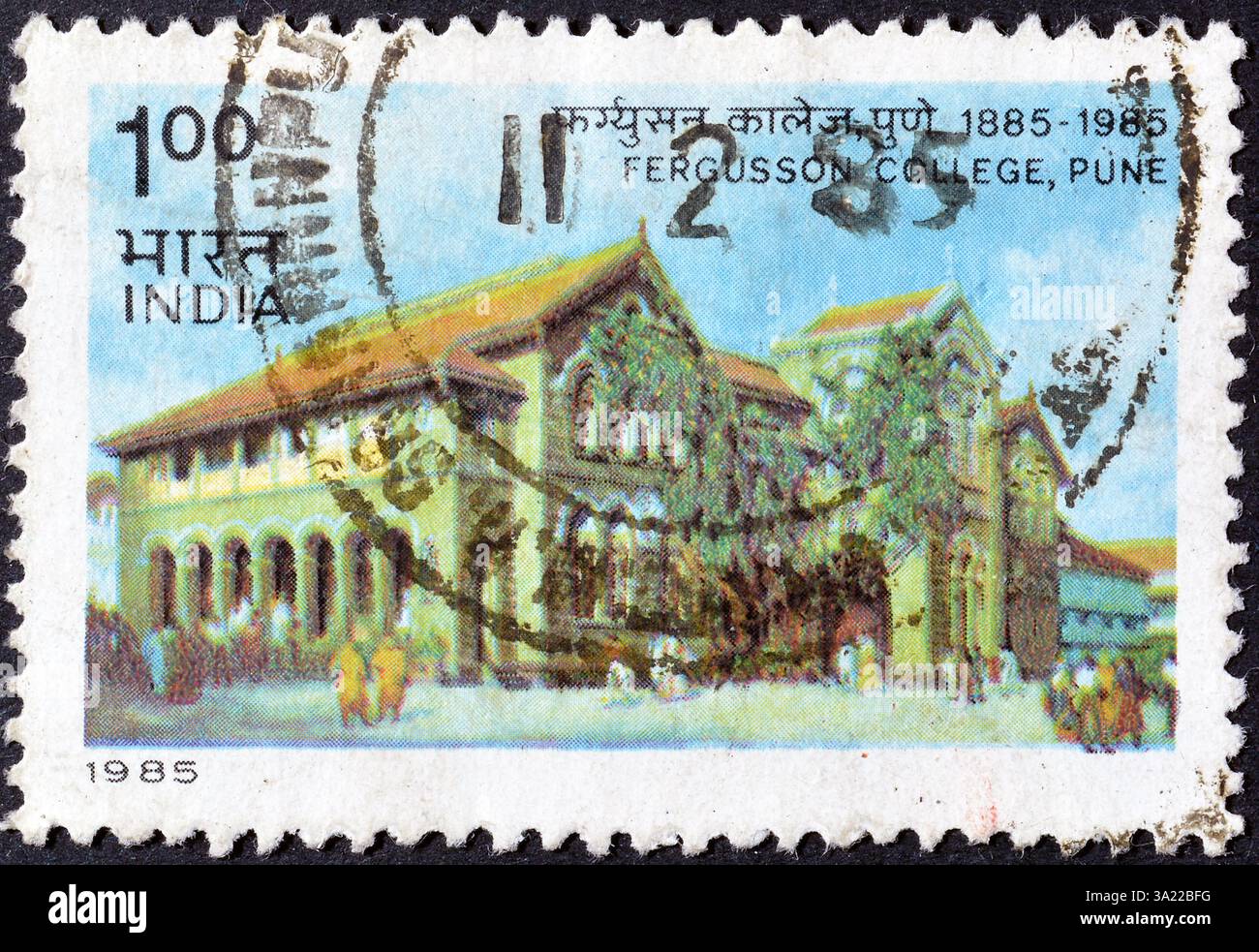 Cancelled postage stamp printed by India, that celebrates Centenary of ...