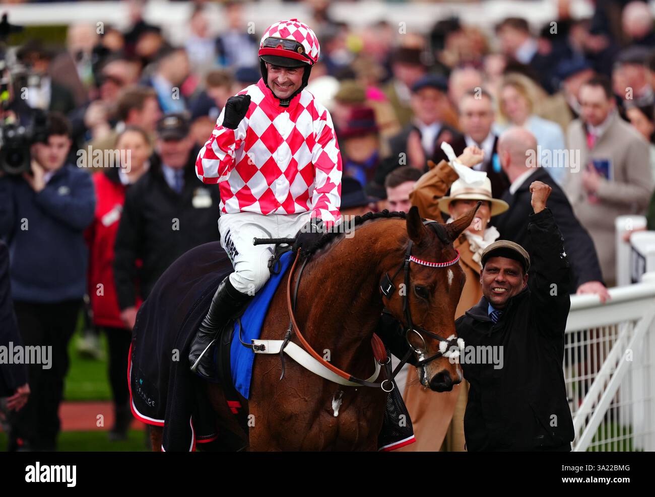Nico de Boinville aboard Jango Baie after winning the My Pension Expert ...