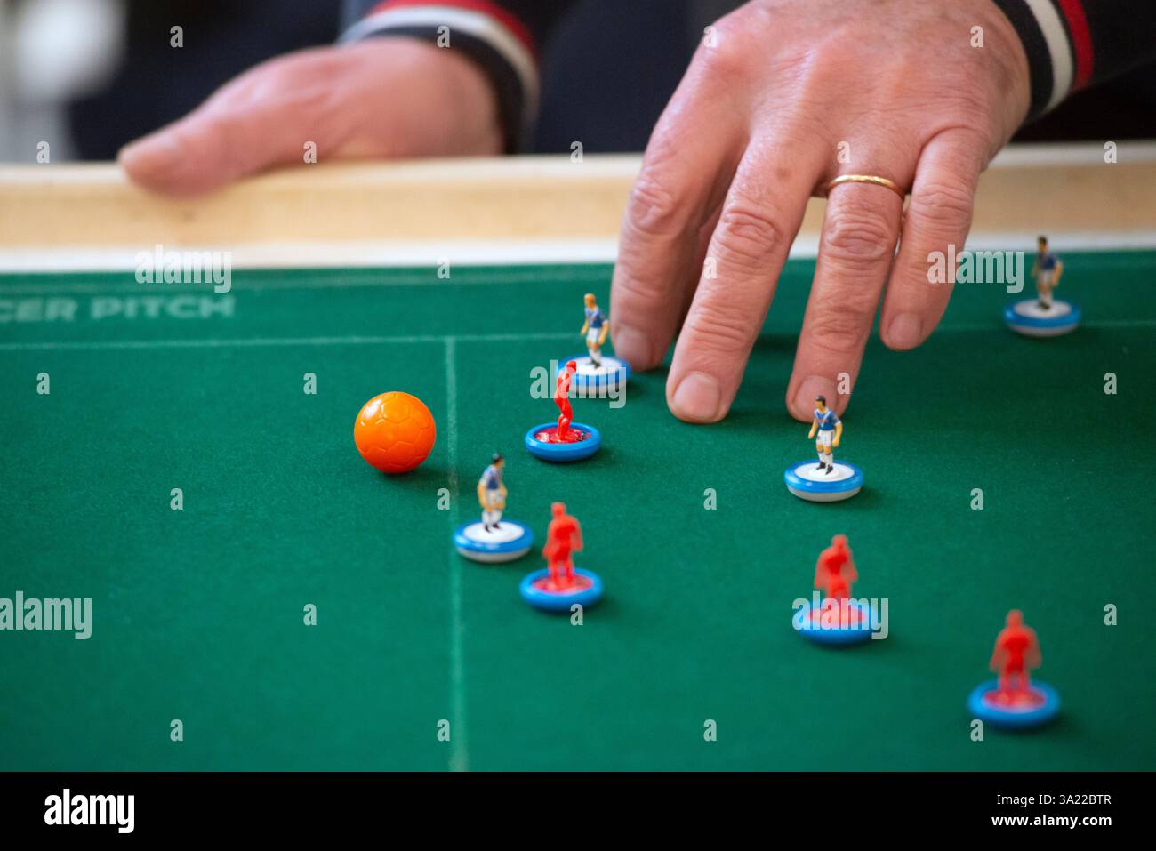 Person Playing Subbuteo Table Football Stock Photo - Alamy