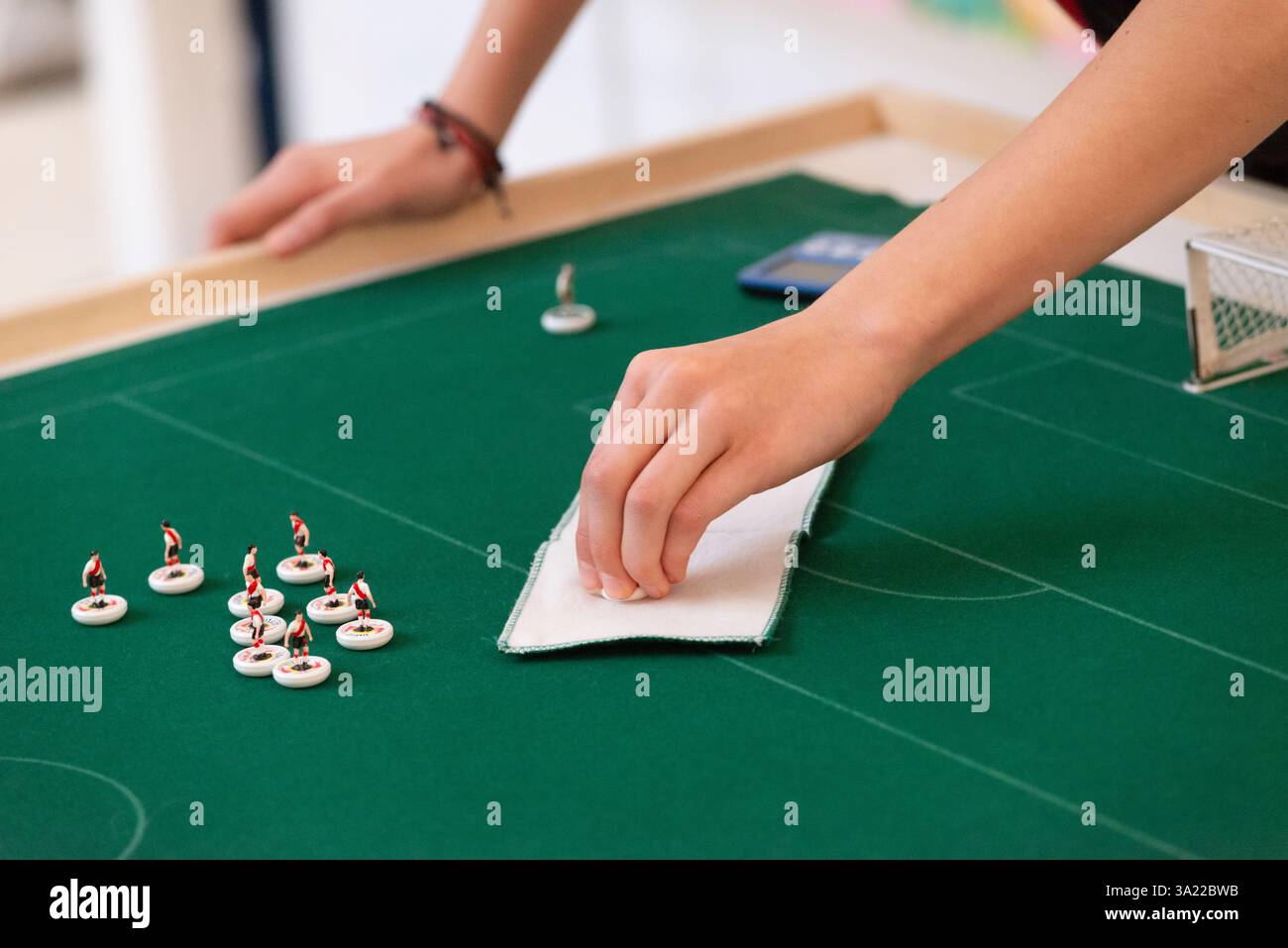 Person Playing Subbuteo Table Football Stock Photo - Alamy