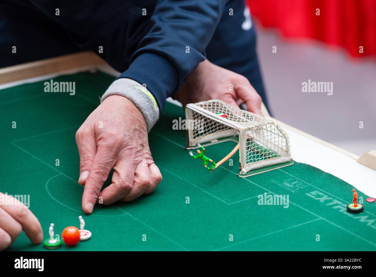 Person Playing Subbuteo Table Football Stock Photo - Alamy