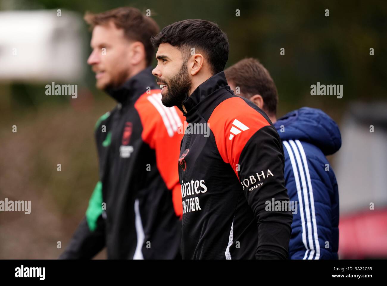 Arsenal goalkeeper David Raya during a training session at at the Sobha ...