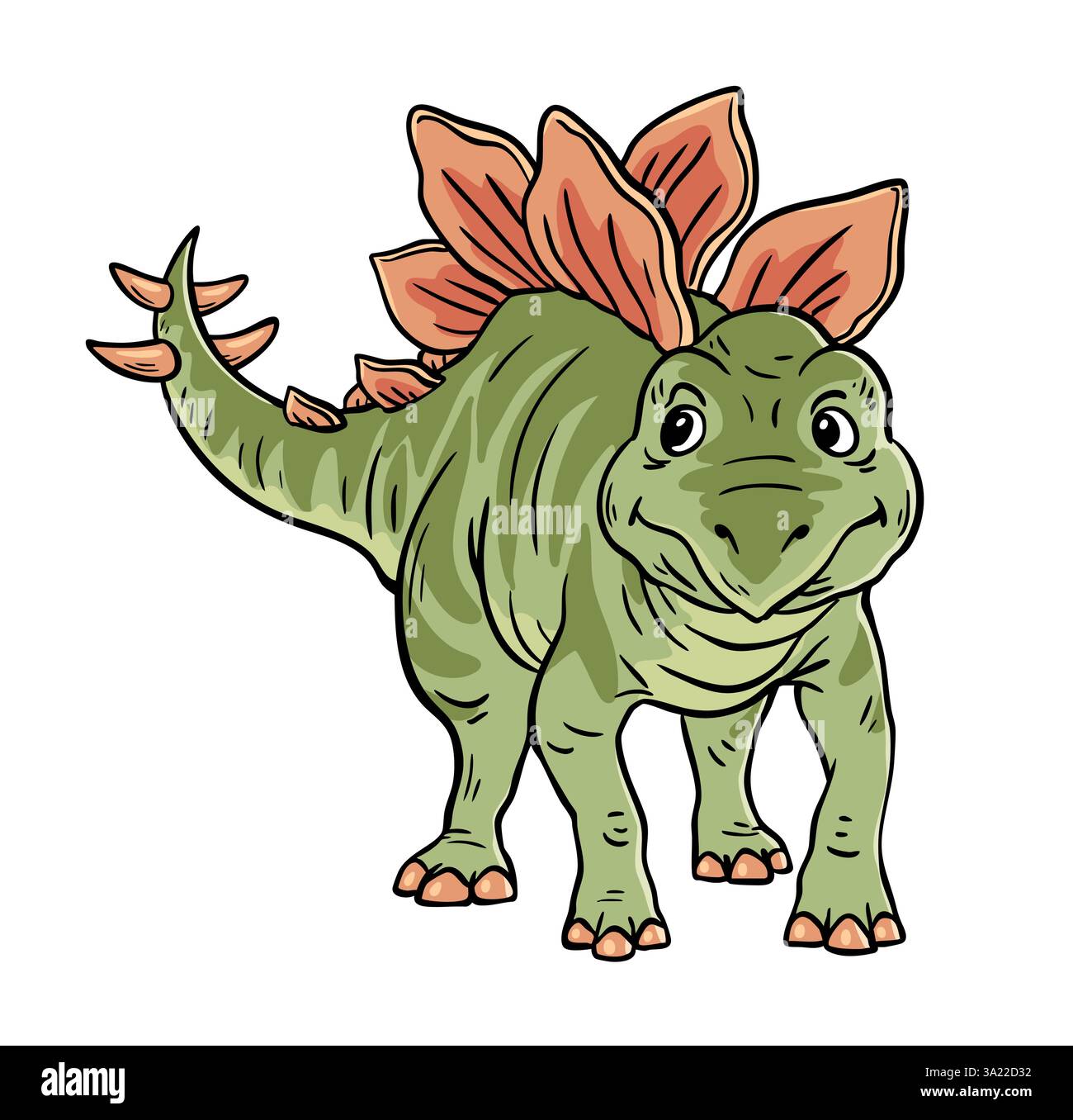 Cute cartoon stegosaurus on white background Stock Vector Image & Art ...