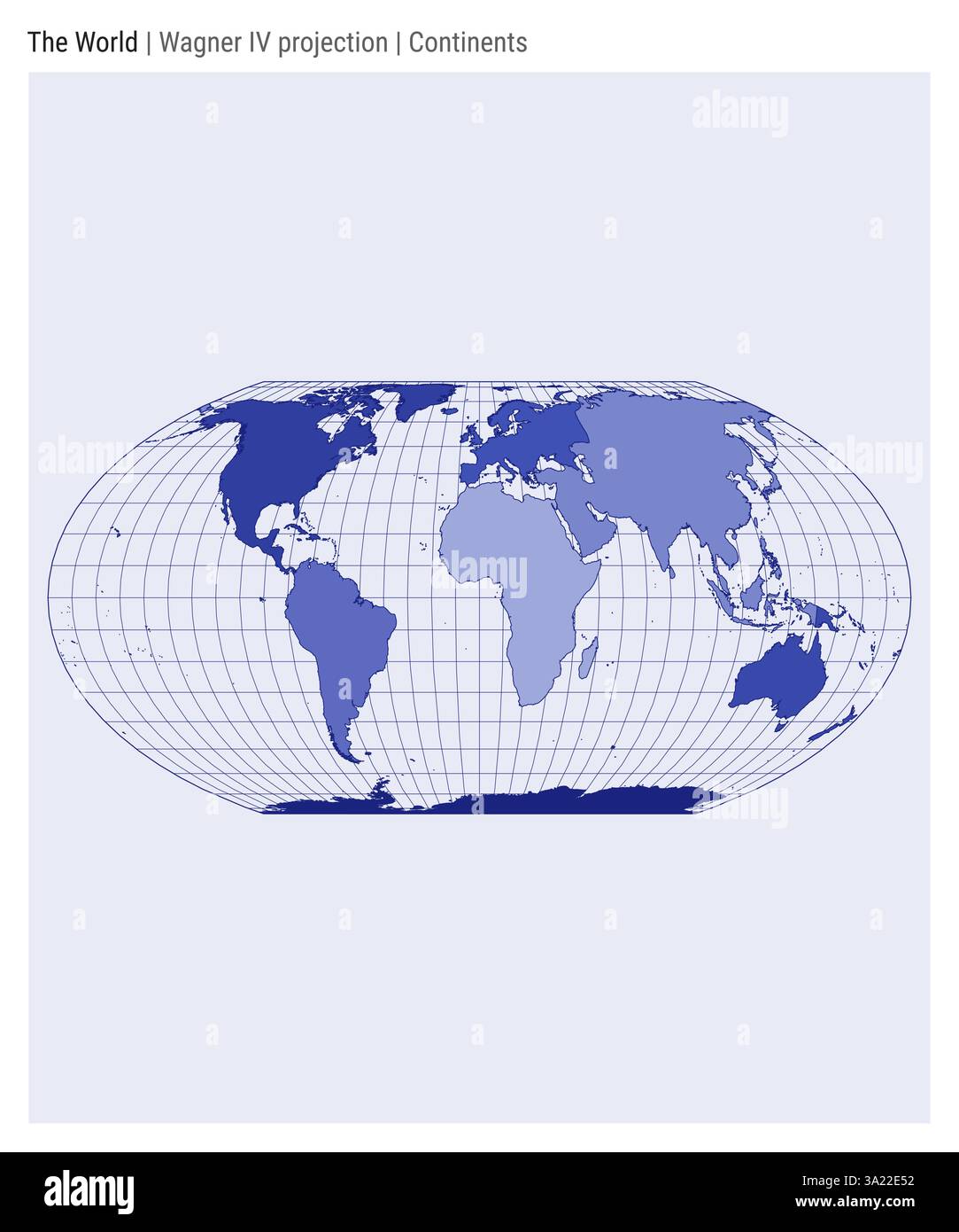 World Map Wagner Iv Projection Continents Style High Detail World Map For Infographics